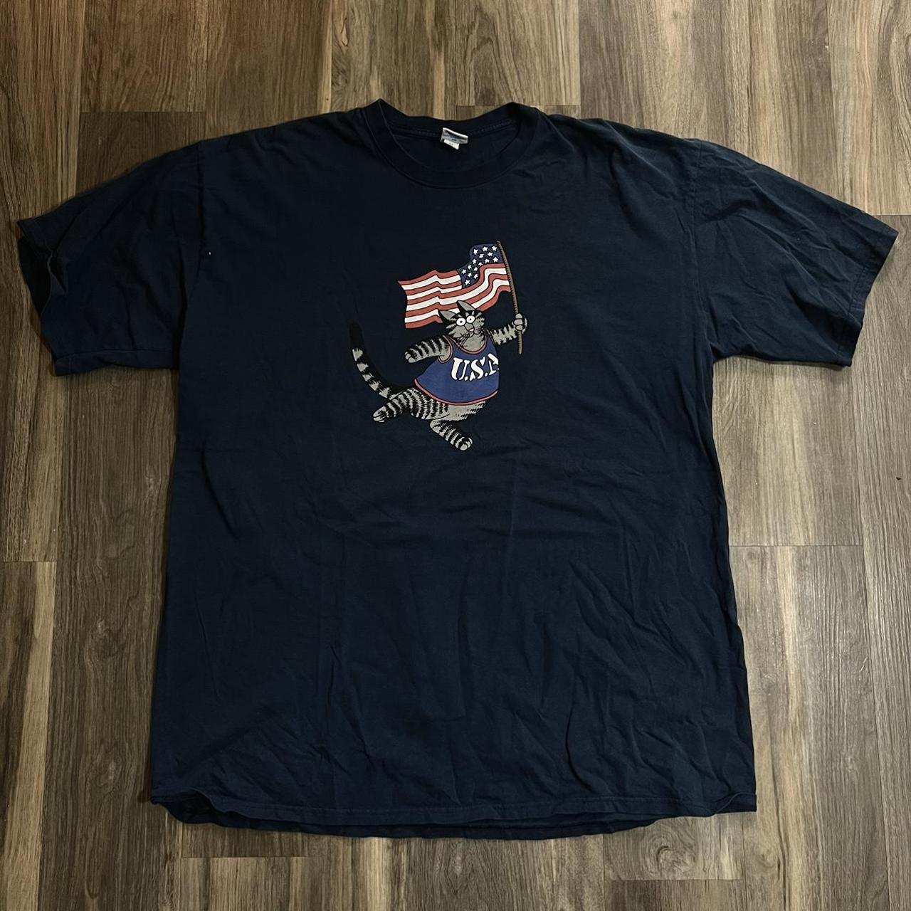 Crazy Shirts Men's Navy and Red T-shirt | Depop