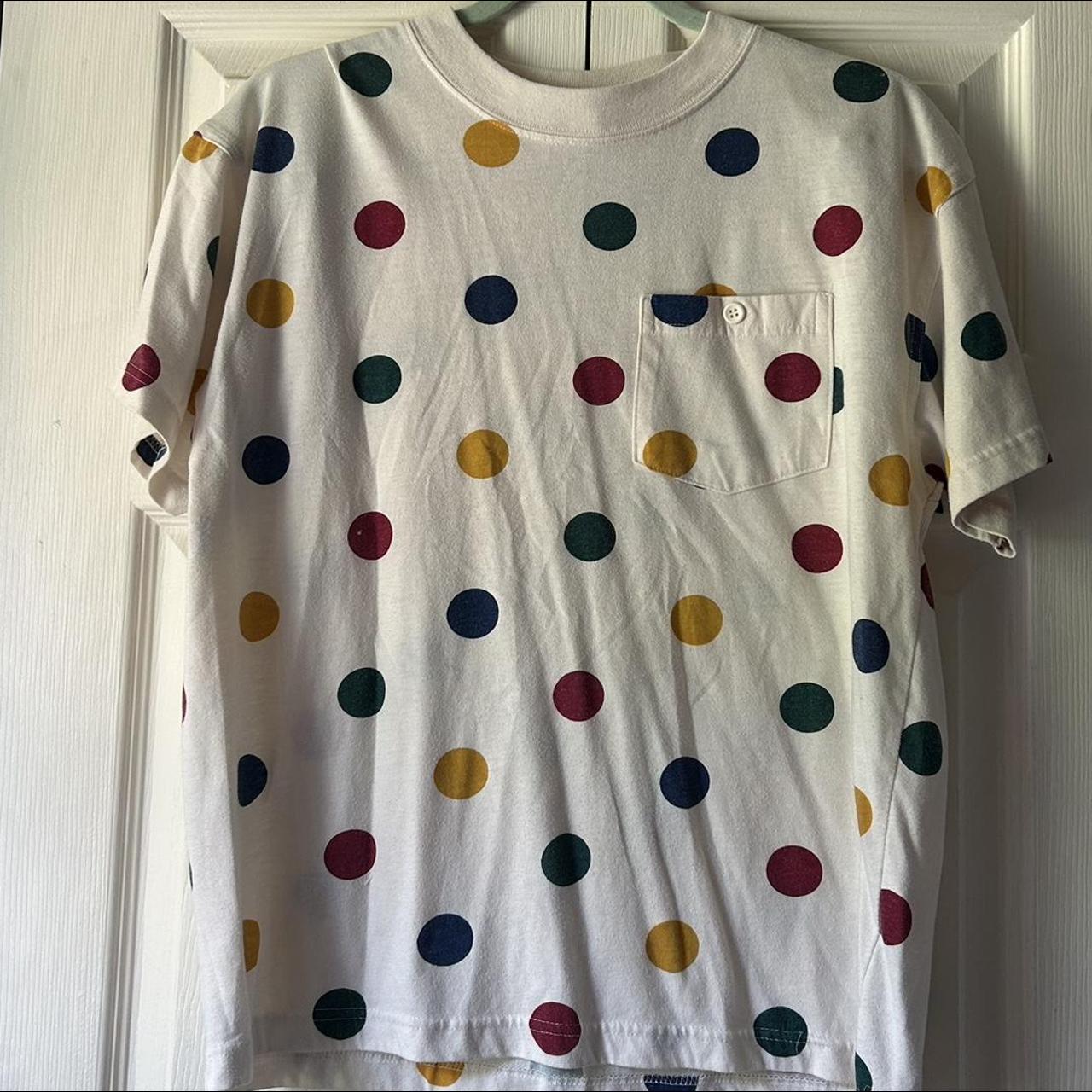 vintage primary color polka dot tshirt Carriage... - Depop