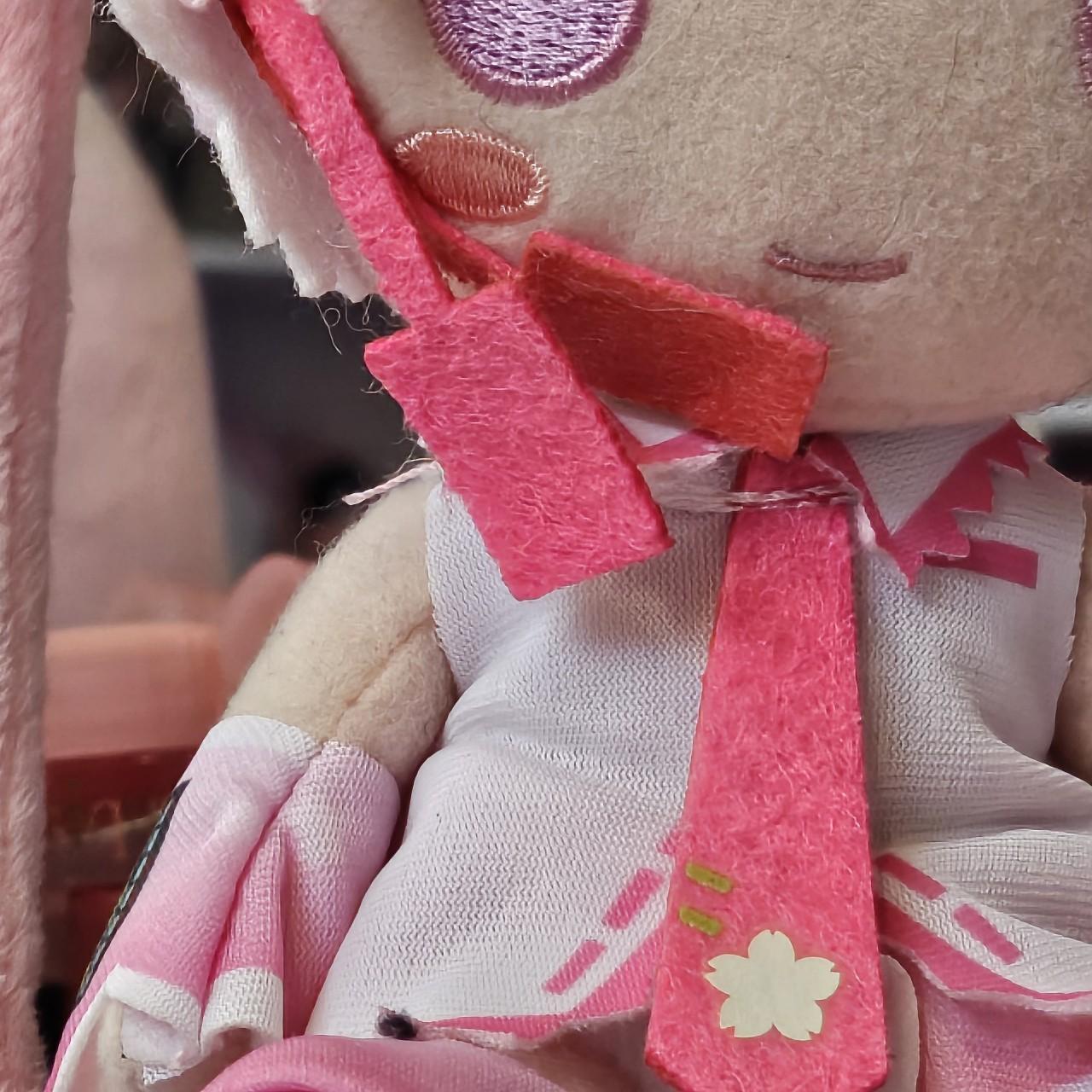 Adorable small sakura miku mini plush, microphone... - Depop