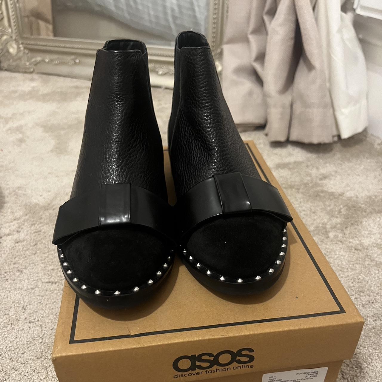 Black small box asos boots Size 4 - Depop