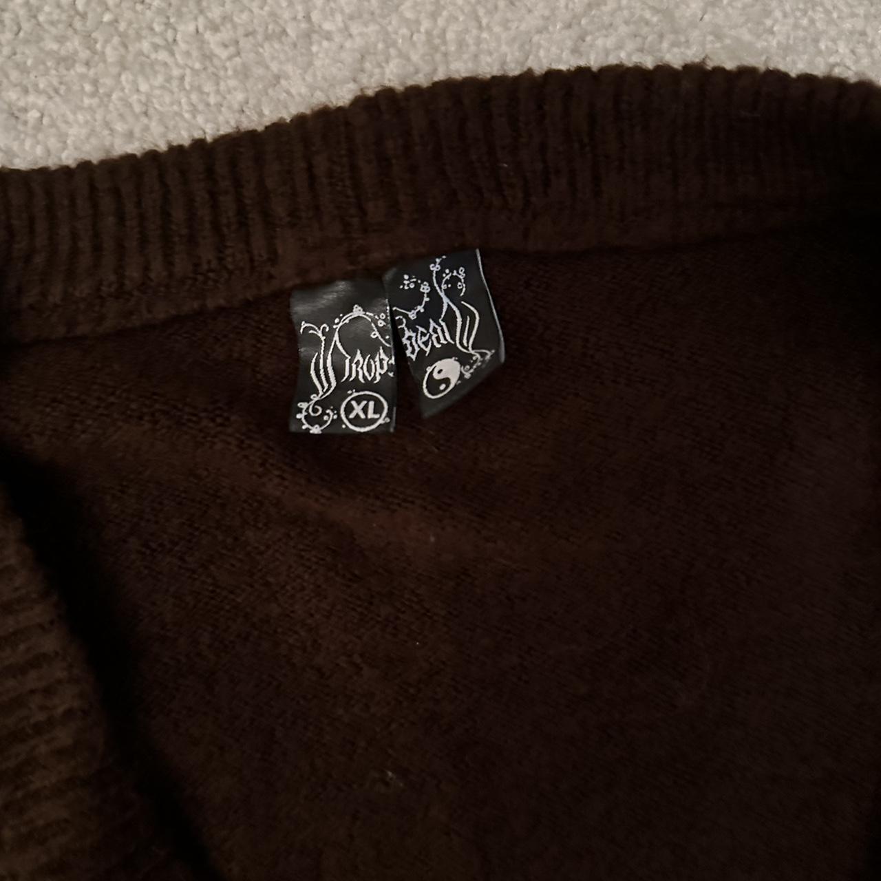 Drop Dead patch cardigan Brand New, worn once Size... - Depop