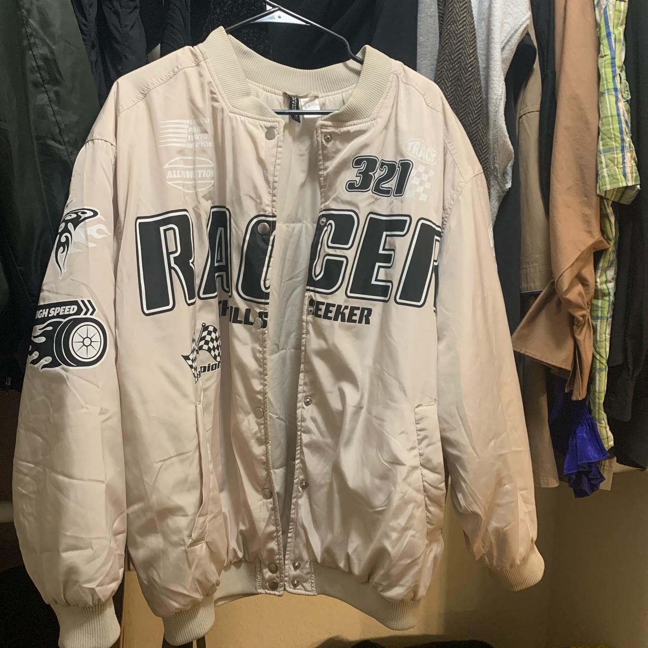 Oversized Racer puffer jacket Size large #racer jacket - Depop