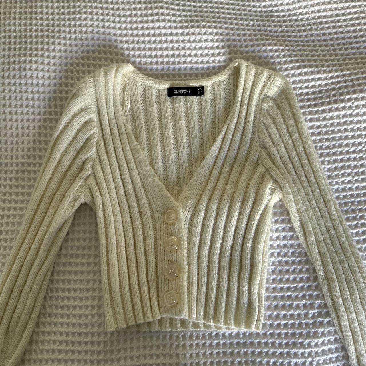 cute glassons knit cardigan SIZE 6 - Depop