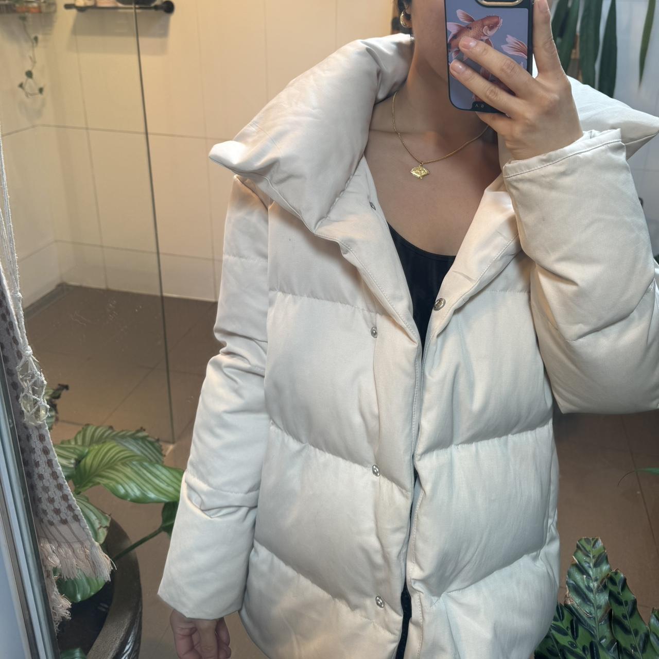 Friends with Frank puffer jacket in Stone Size XS... - Depop