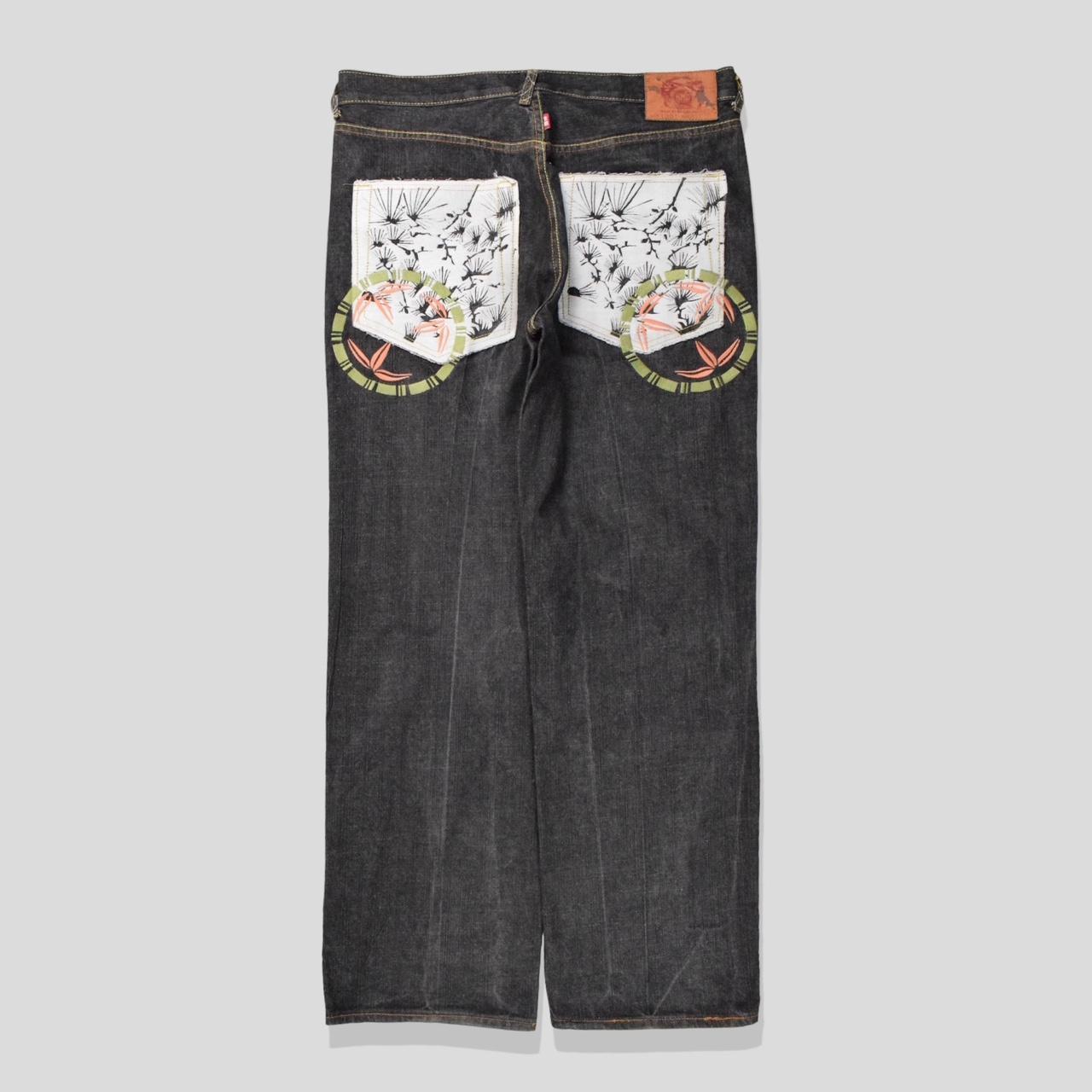 embroidered japanese jeans Authentic Vintage RMC... - Depop