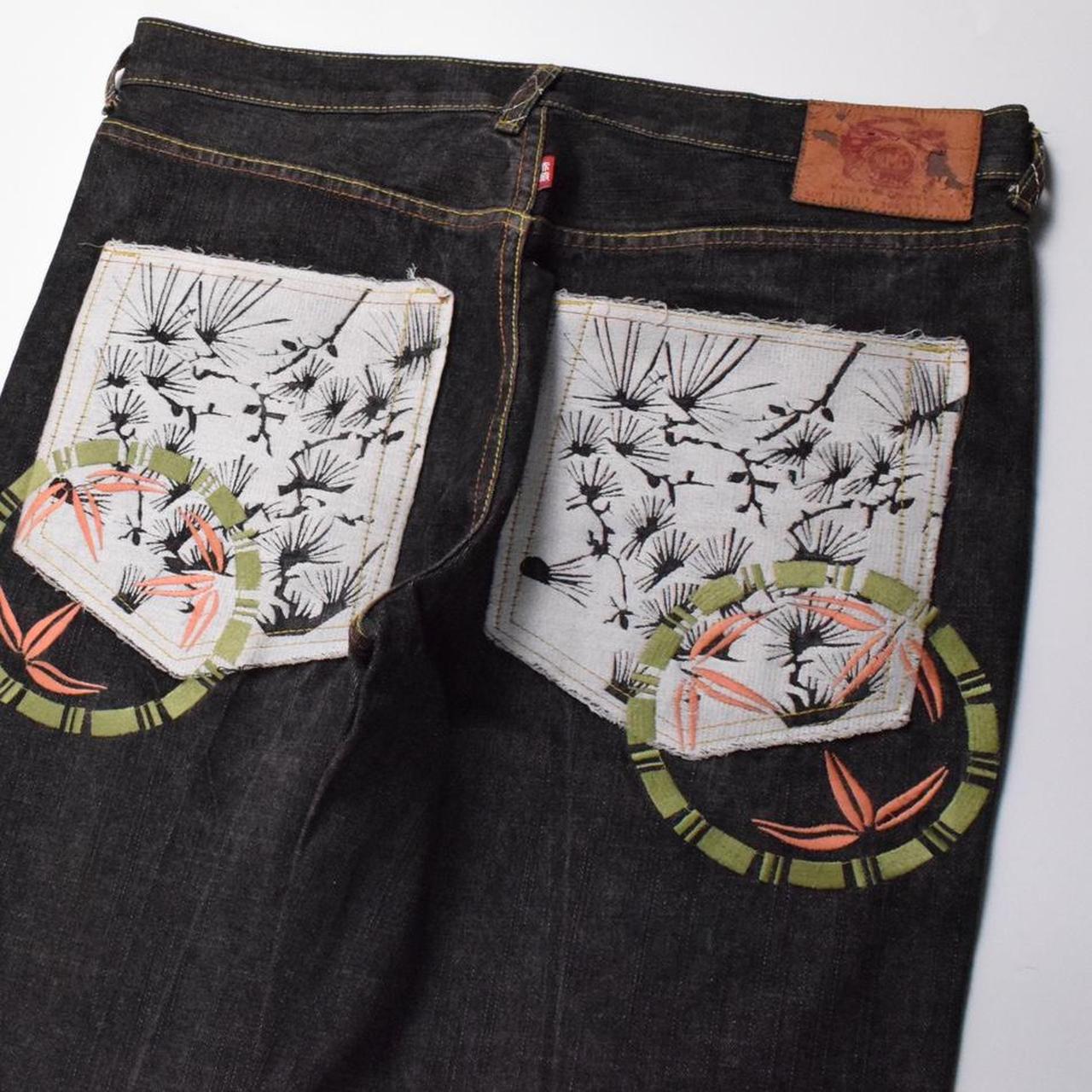 embroidered japanese jeans Authentic Vintage RMC... - Depop
