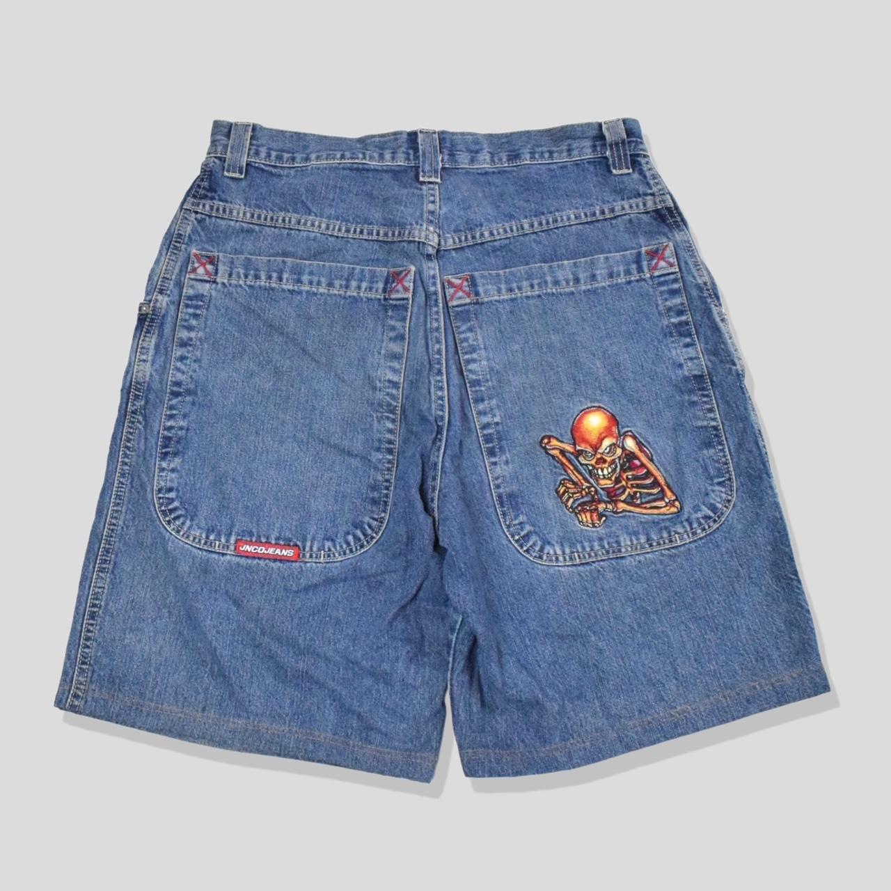 Jnco jorts Vintage 00s JNCO Embroidered Skeleton... - Depop