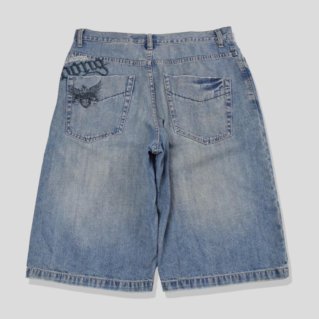 Surf skate baggy denim shorts jorts Vintage 00s... - Depop