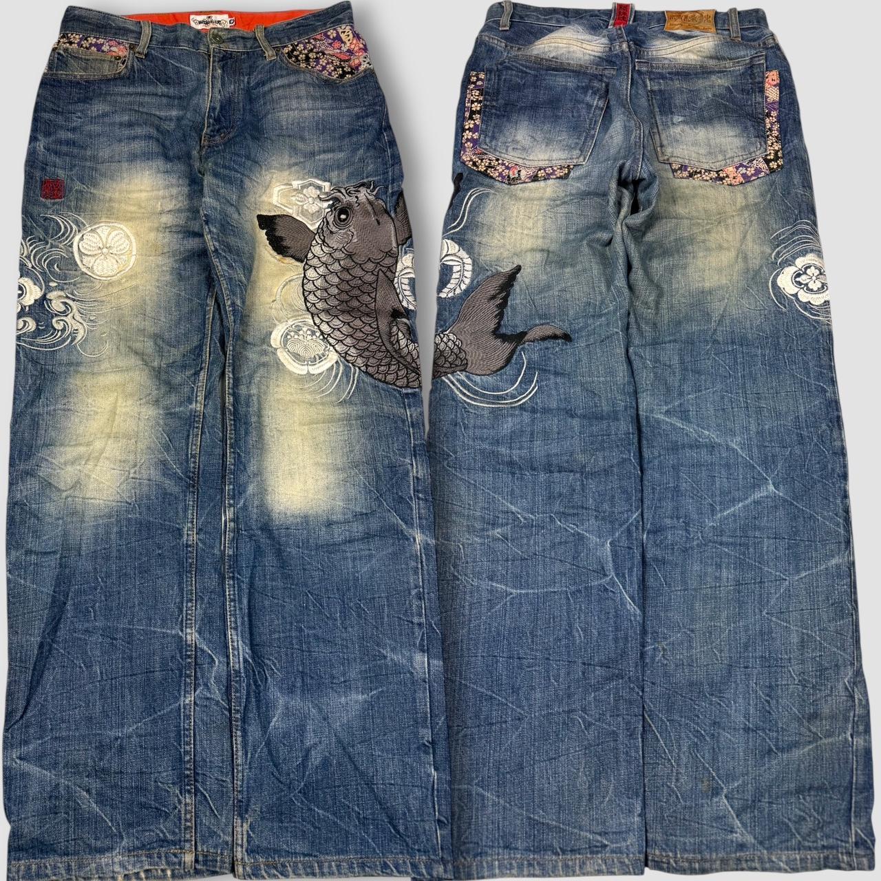 Karakuri jeans Authentic Vintage Japanese Karakuri... | Depop