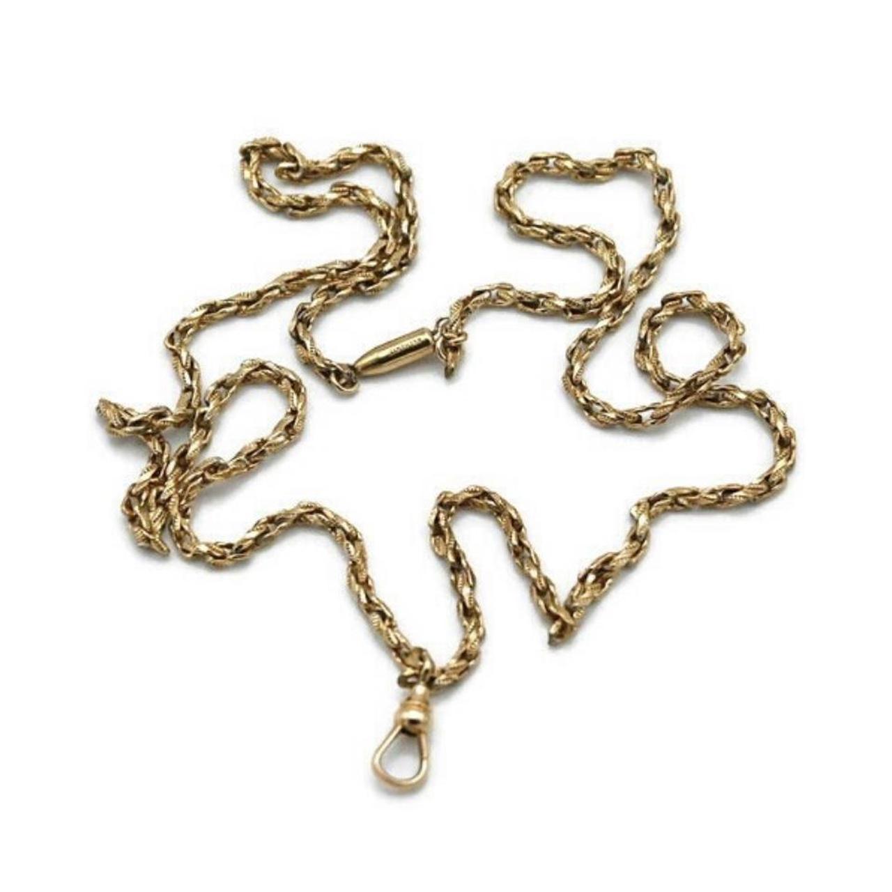 Unique Vintage Krementz 14K Rolled Yellow Gold Chain