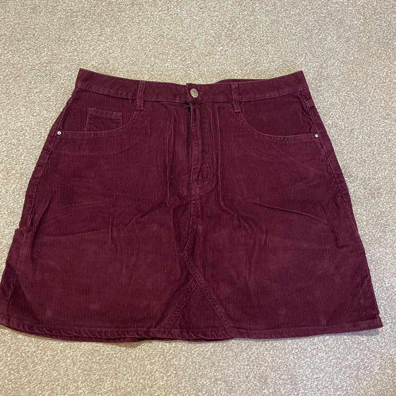 primark burgundy red skirt size 14 brand new never... - Depop
