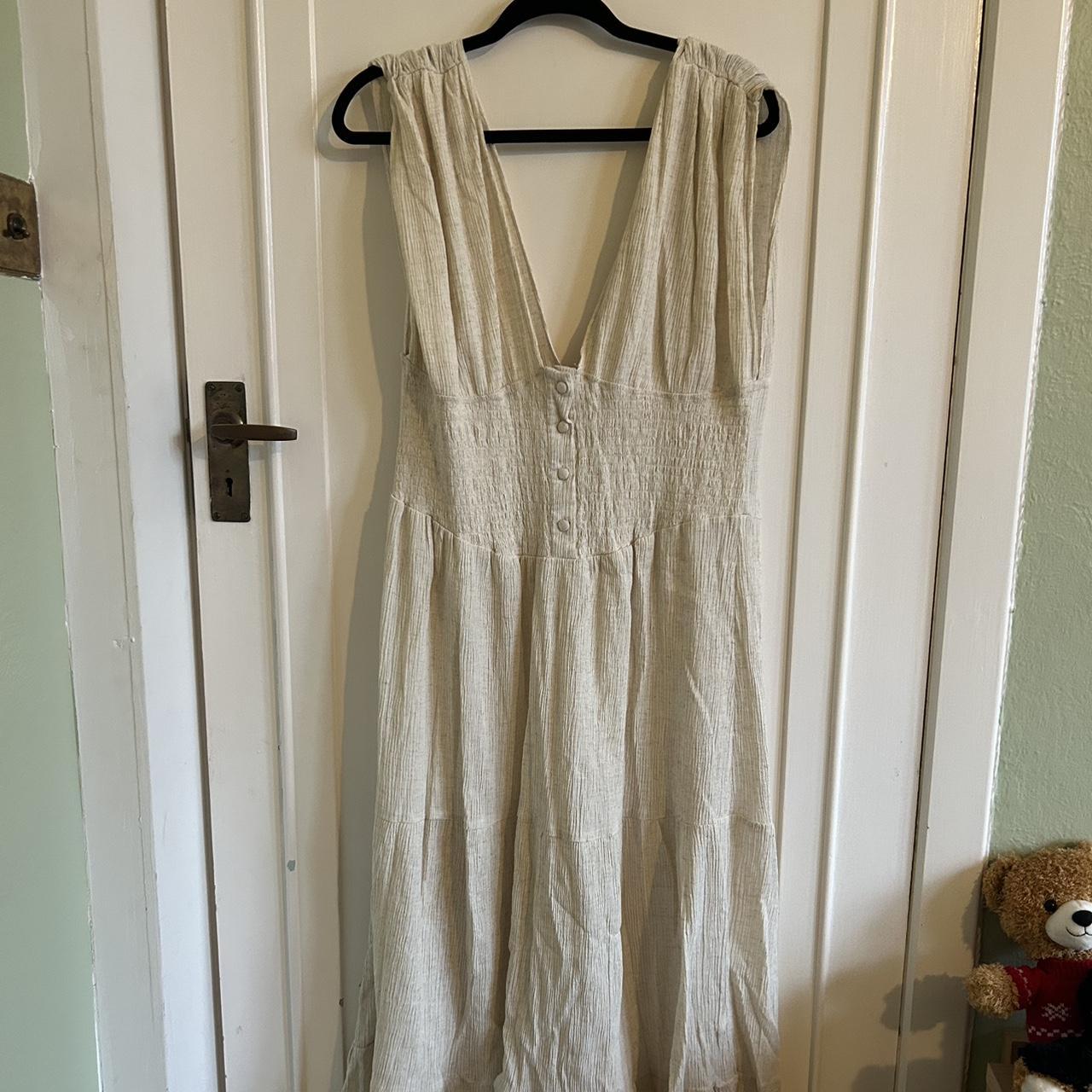 asos design oatmeal flowy summer maxi dress.... - Depop