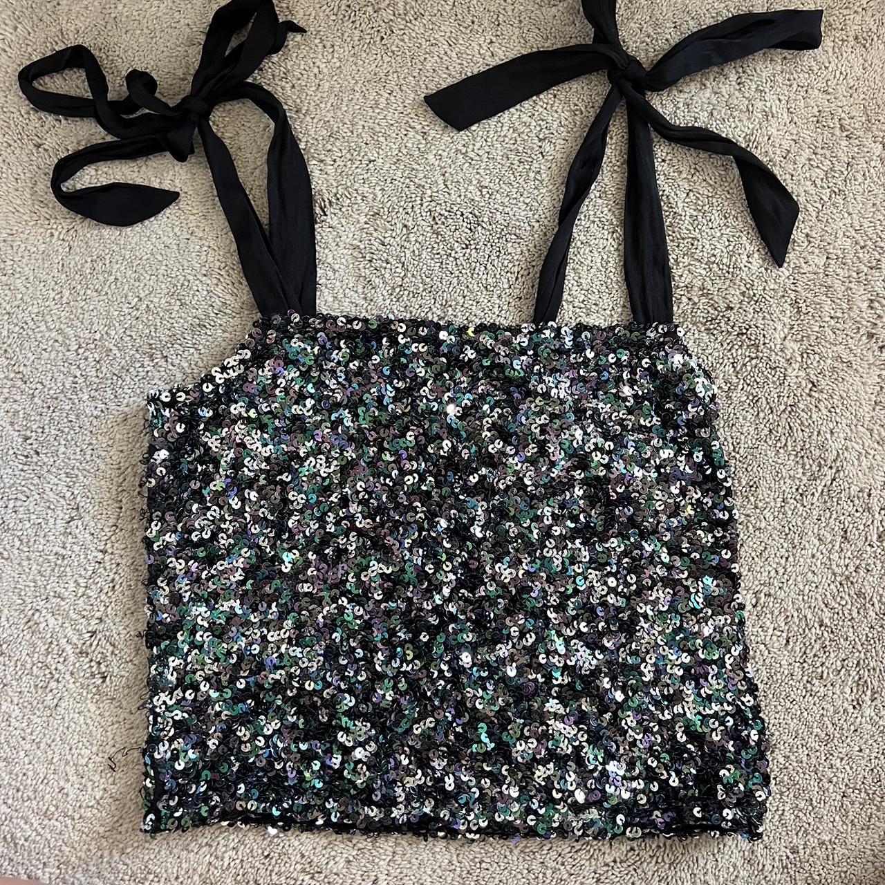 Sparkly free people tie tank top Only worn once... - Depop
