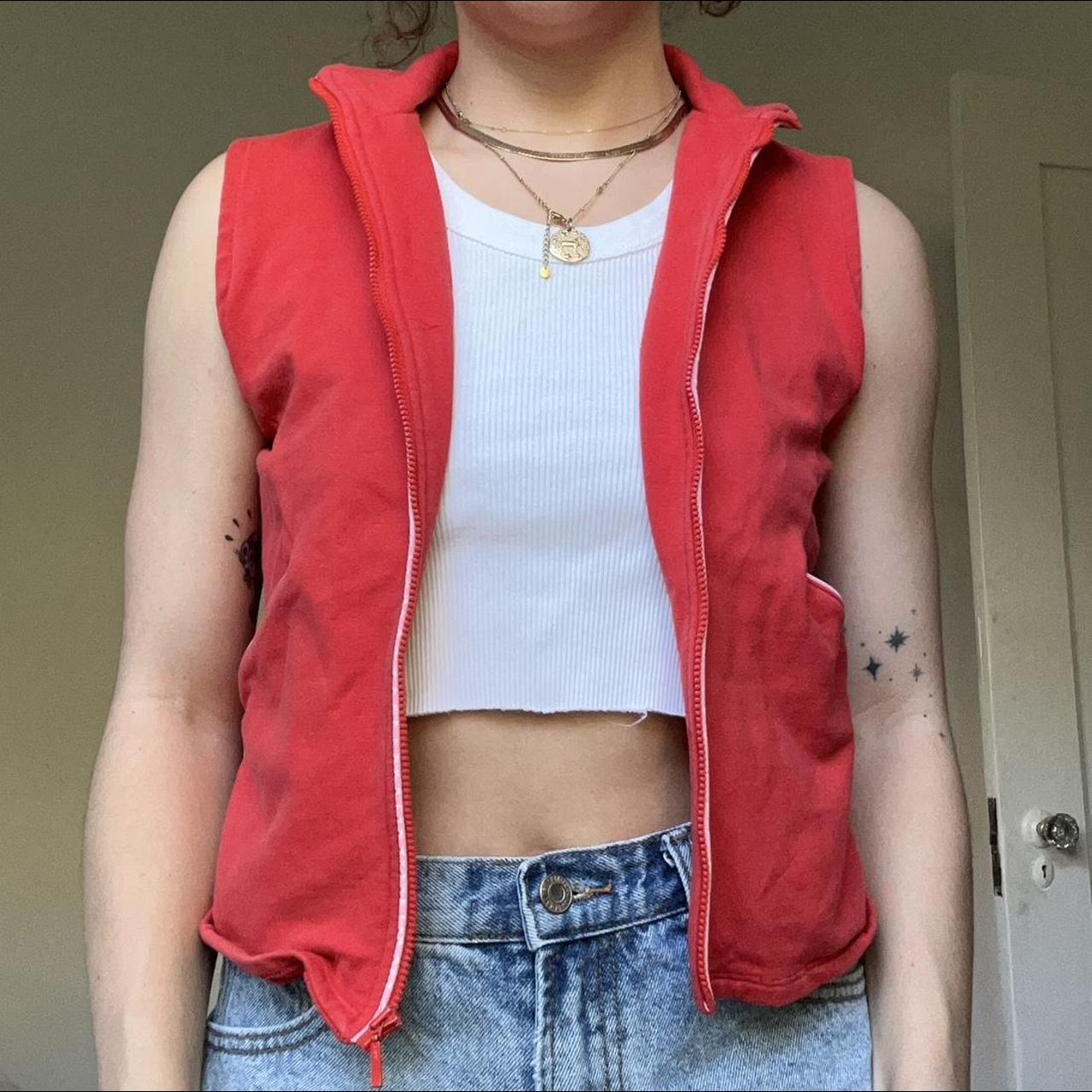 Gap Women's Red Gilet | Depop