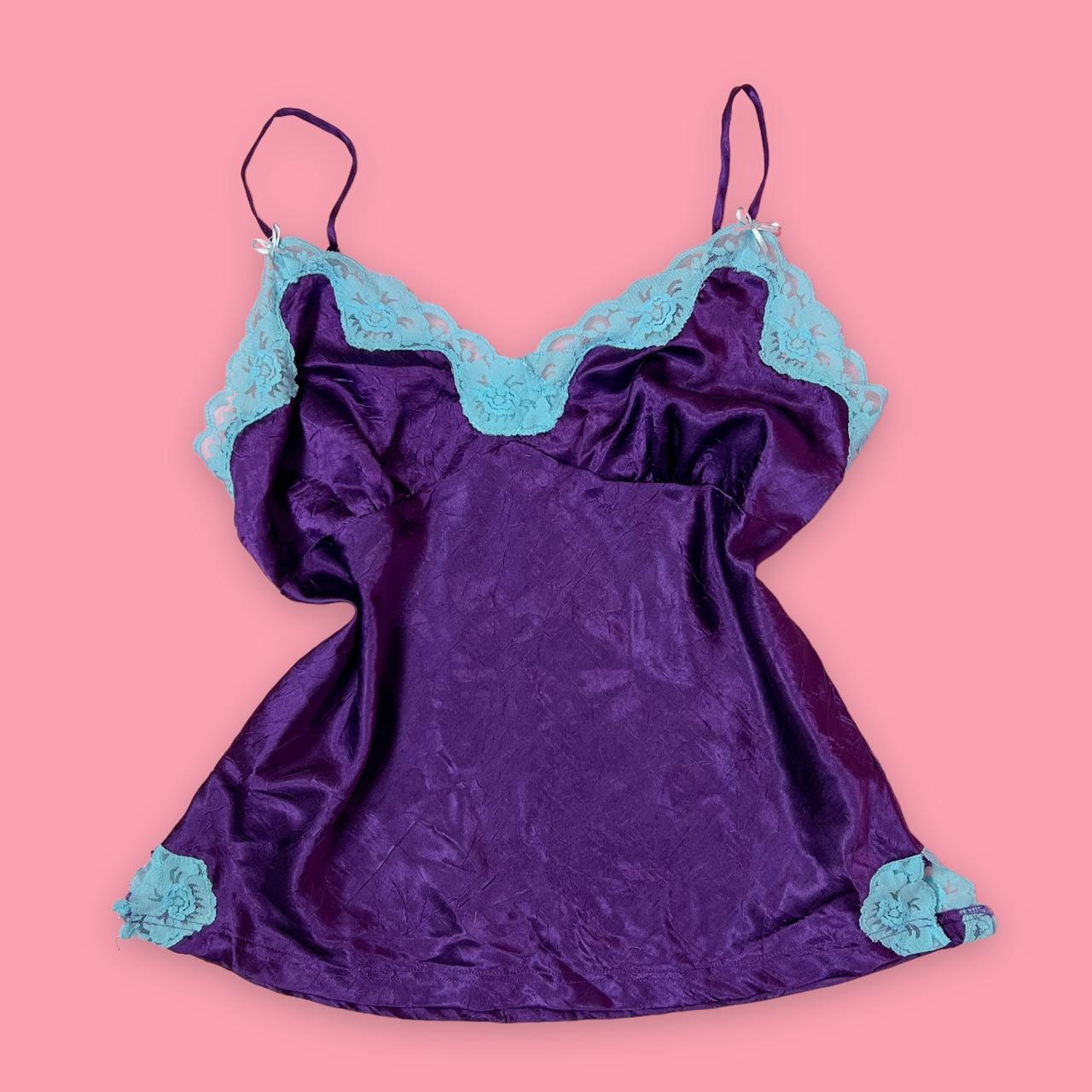 🧨Purple Cami Top 🧨Y2K purple satin camisole. Bright... - Depop