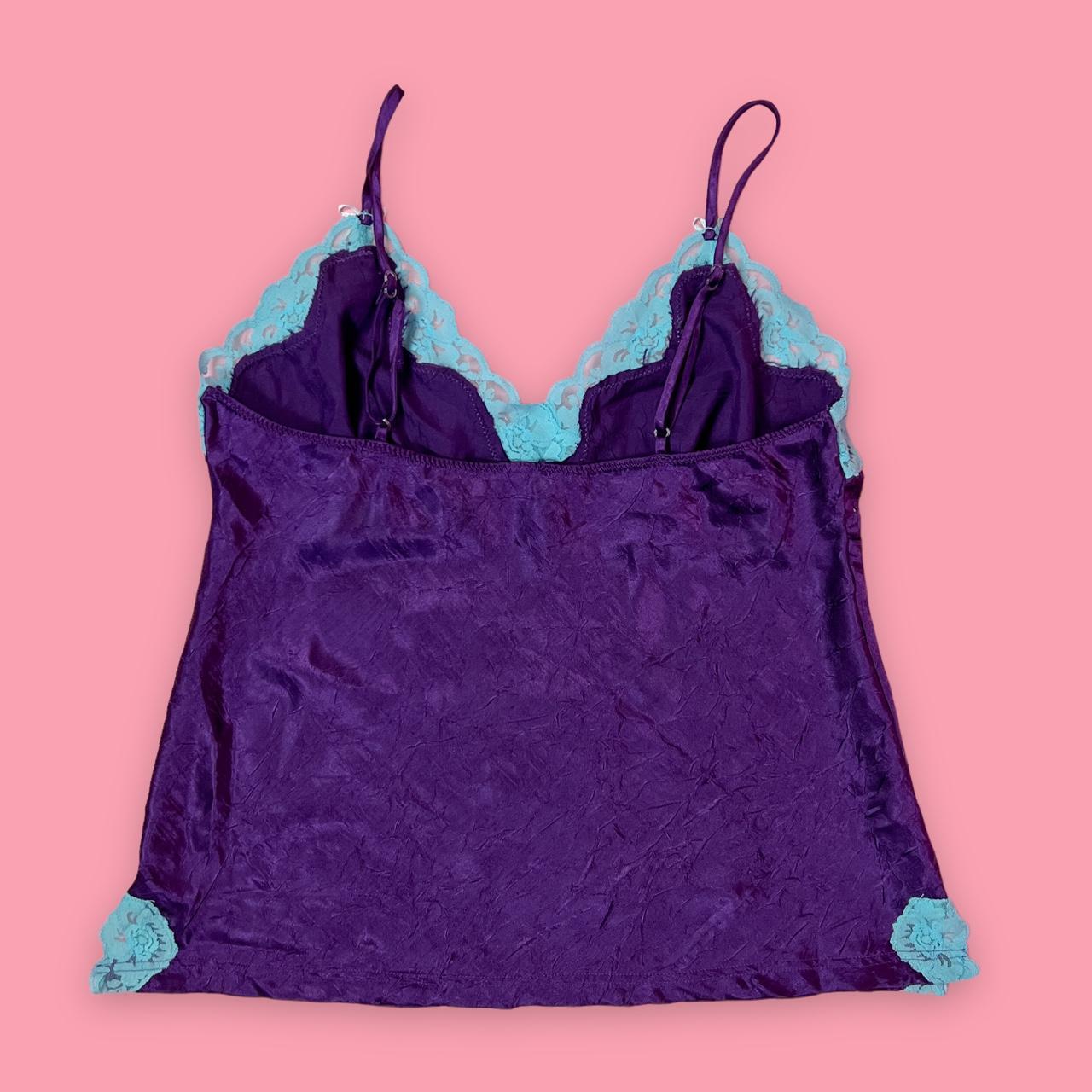 🧨Purple Cami Top 🧨Y2K purple satin camisole. Bright... - Depop