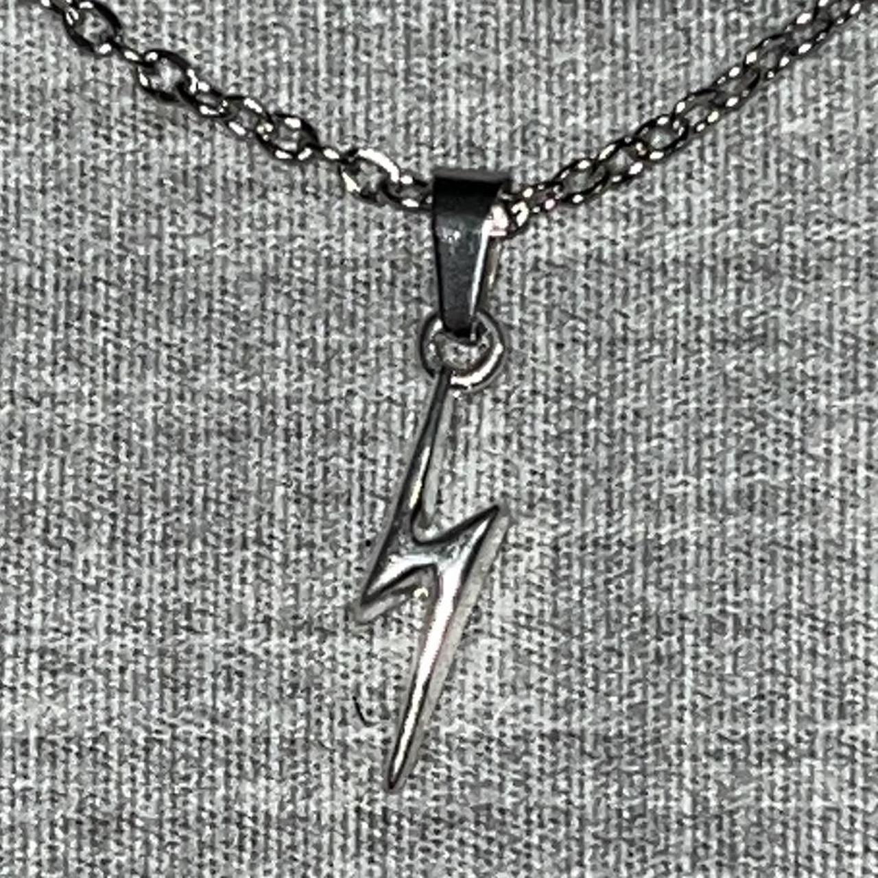 lightning bolt necklace !! chain is stainless steel.... - Depop