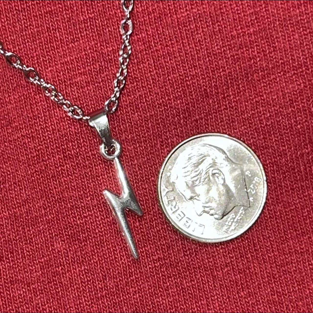 lightning bolt necklace !! chain is stainless steel.... - Depop