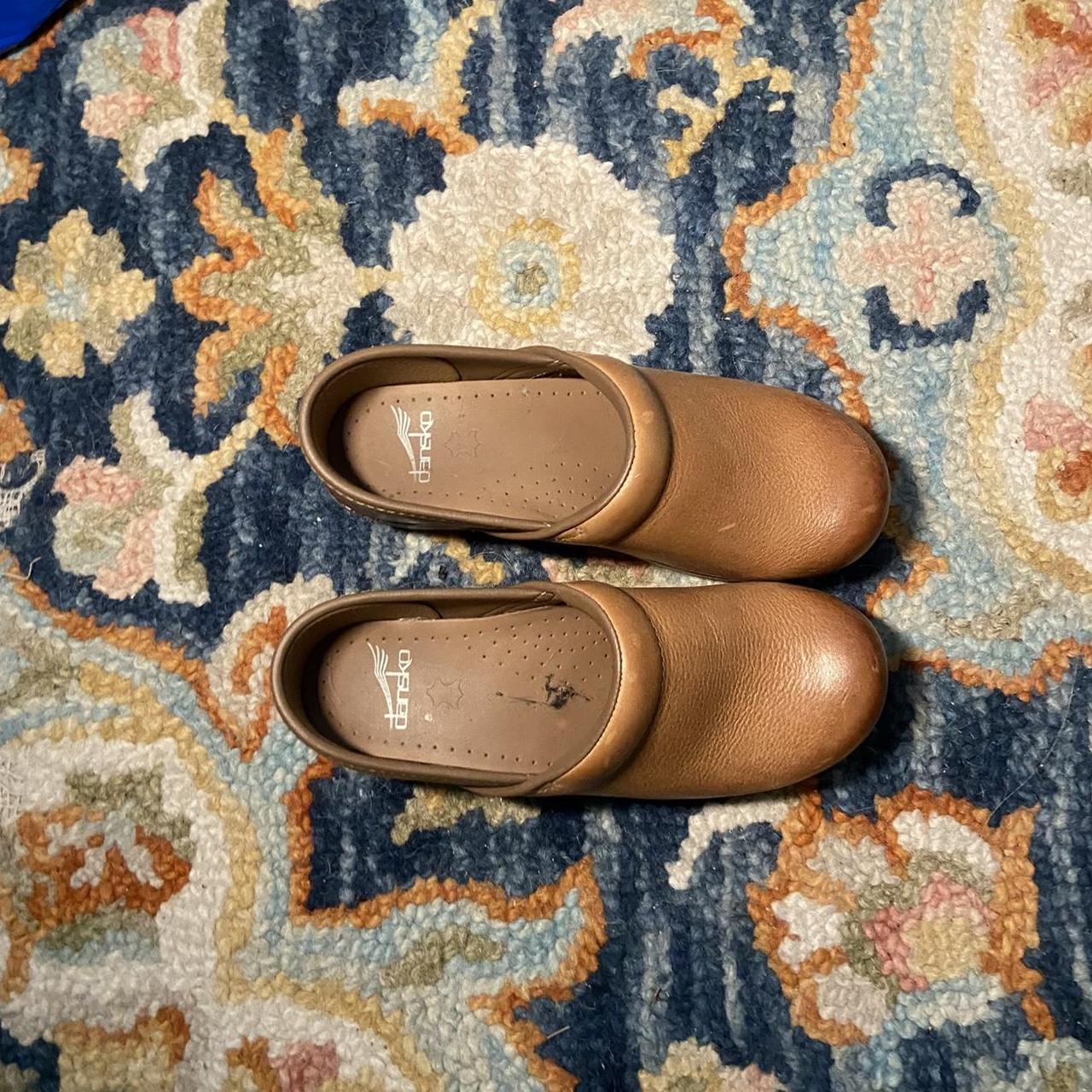 Light brown leather clogs Dansko With... - Depop