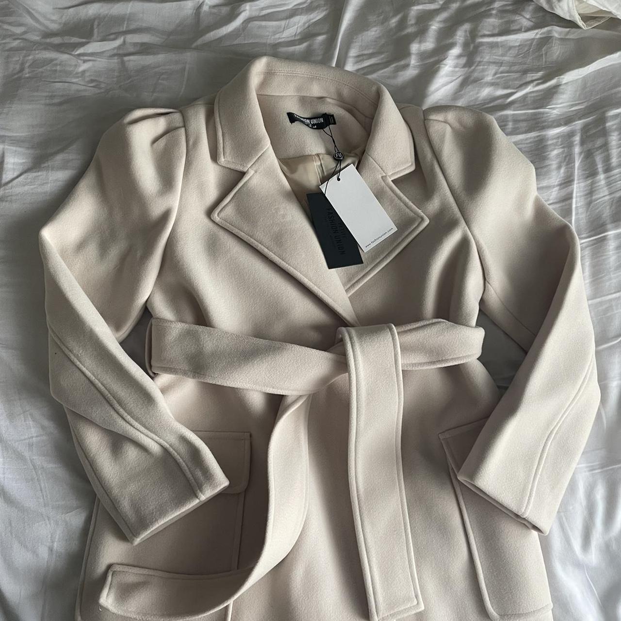 asos beige/ cream trench coat. has a pinkish... - Depop