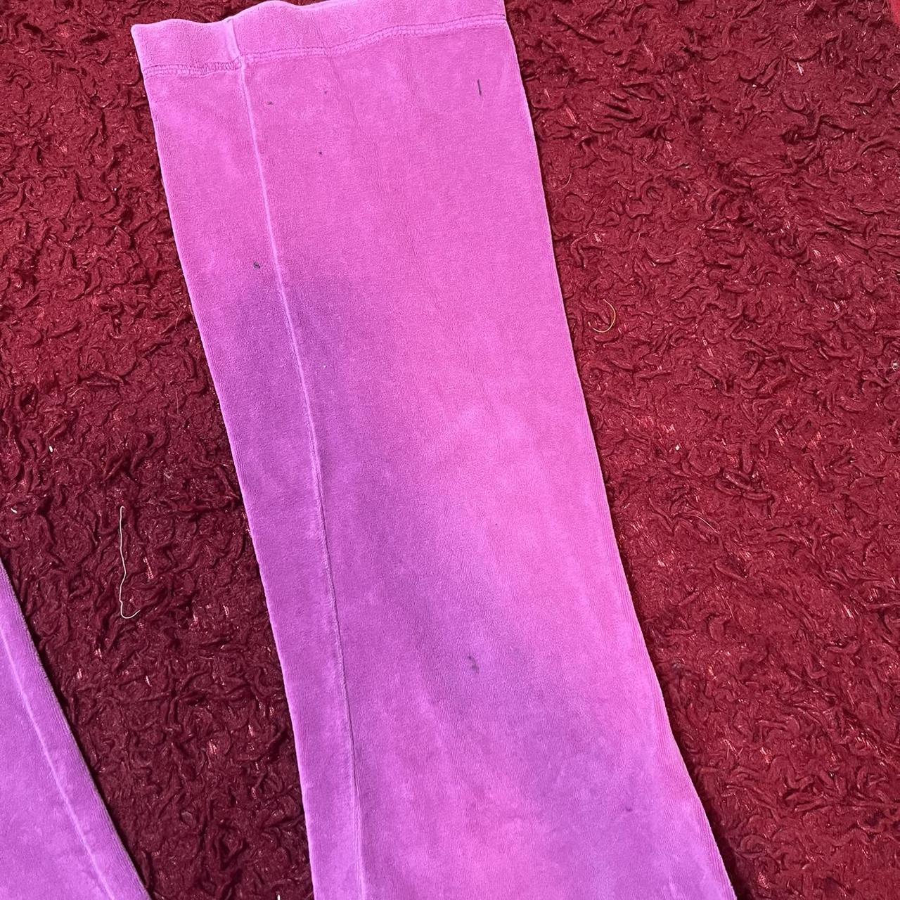 Y2k magenta purple juicy style low rise flare terry... - Depop