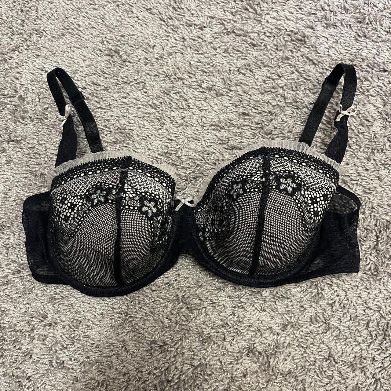 b.tempt’d black and cream lace balconette bra. Great... - Depop