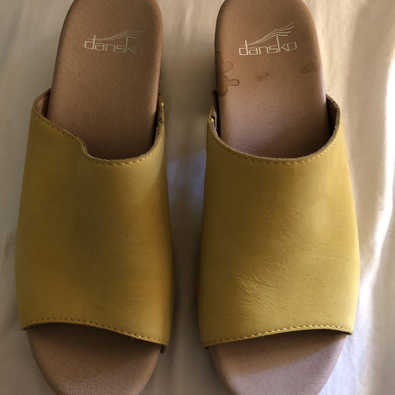 Dansko Women's Yellow Mules | Depop