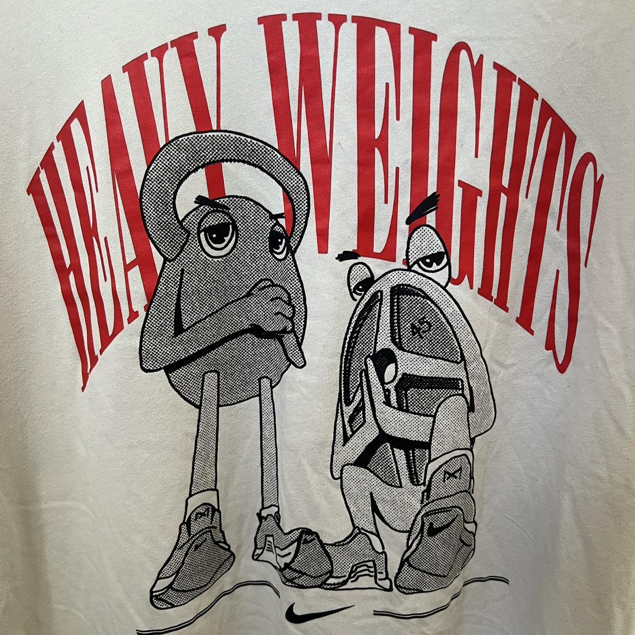 Nike white graphic t shirt Oversized Heavy weights... - Depop