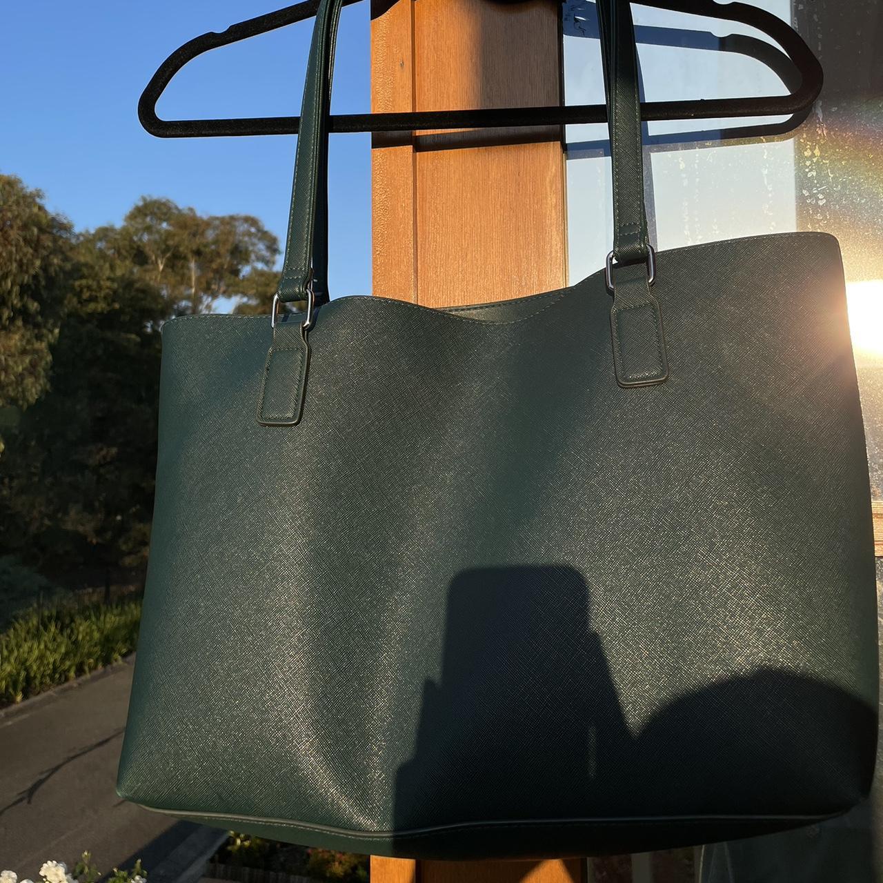 forest green bucket bag perfect for work and fits... - Depop