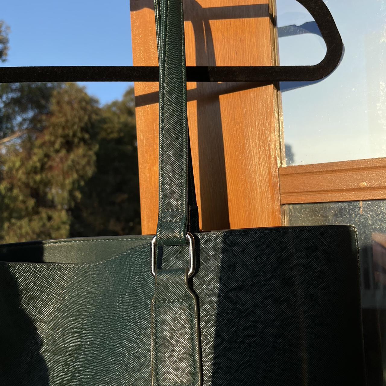 forest green bucket bag perfect for work and fits... - Depop