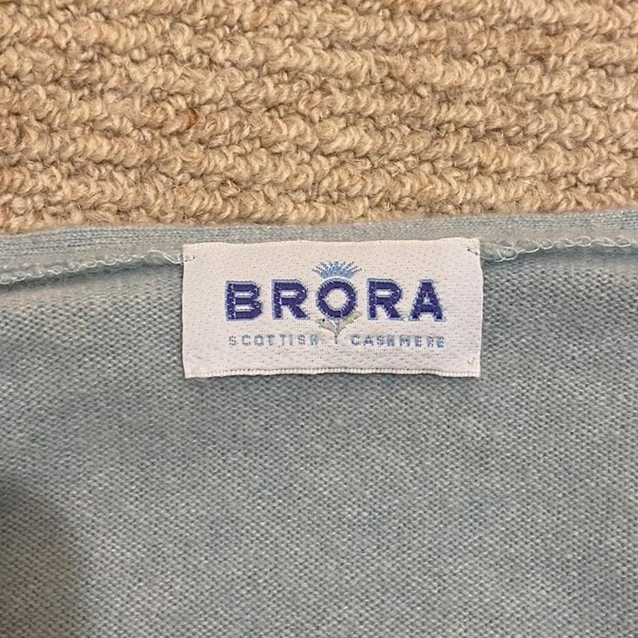 super soft light blue Brora cardigan absolutely... - Depop