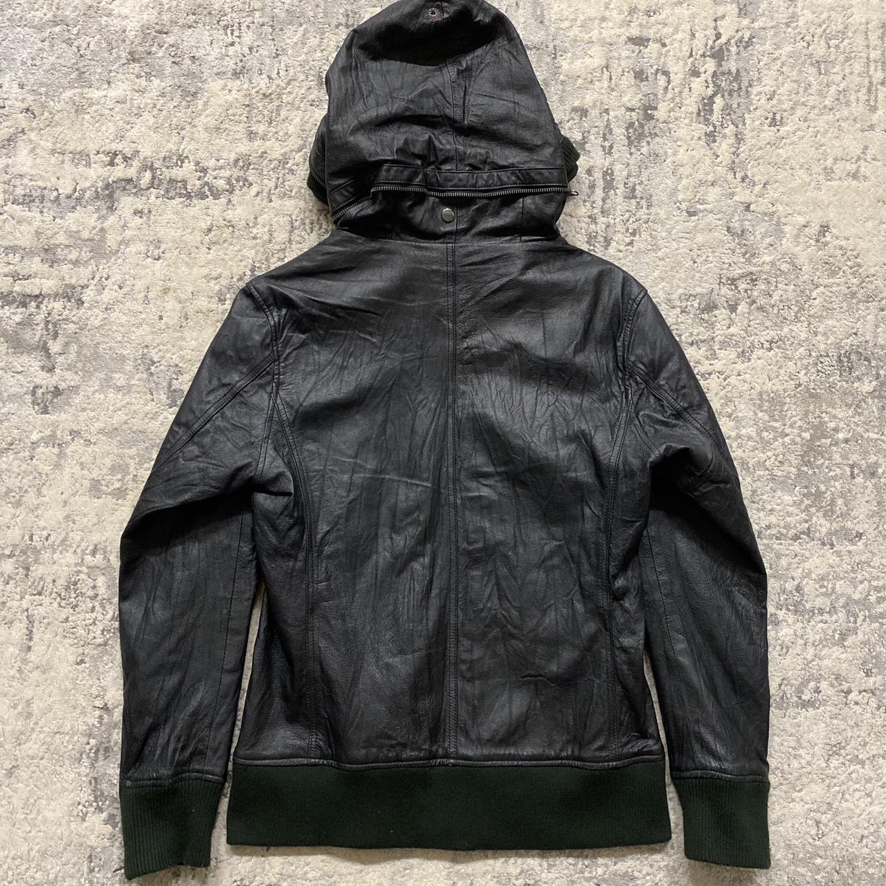 Evolution - Bono Hooded Leather Jacket 9/10... - Depop