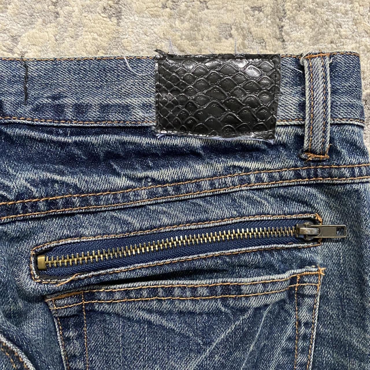 Roshell - Double Zip Flare Jeans Condition:... | Depop