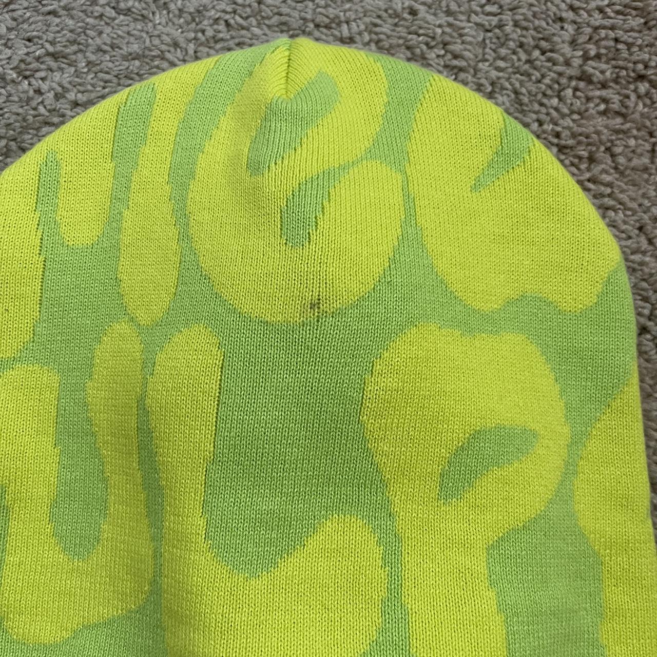 neon green mea culpa beanie. came with a tiny mark... - Depop