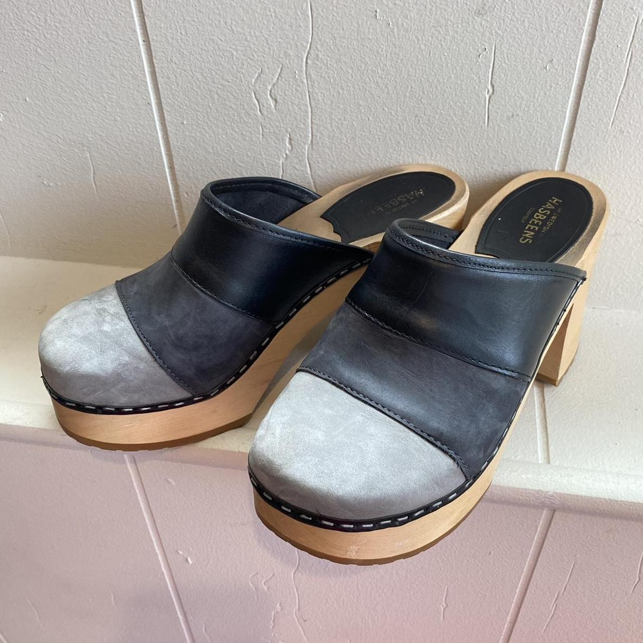 Adorable chunky Swedish Hasbeens heeled clogs - Depop