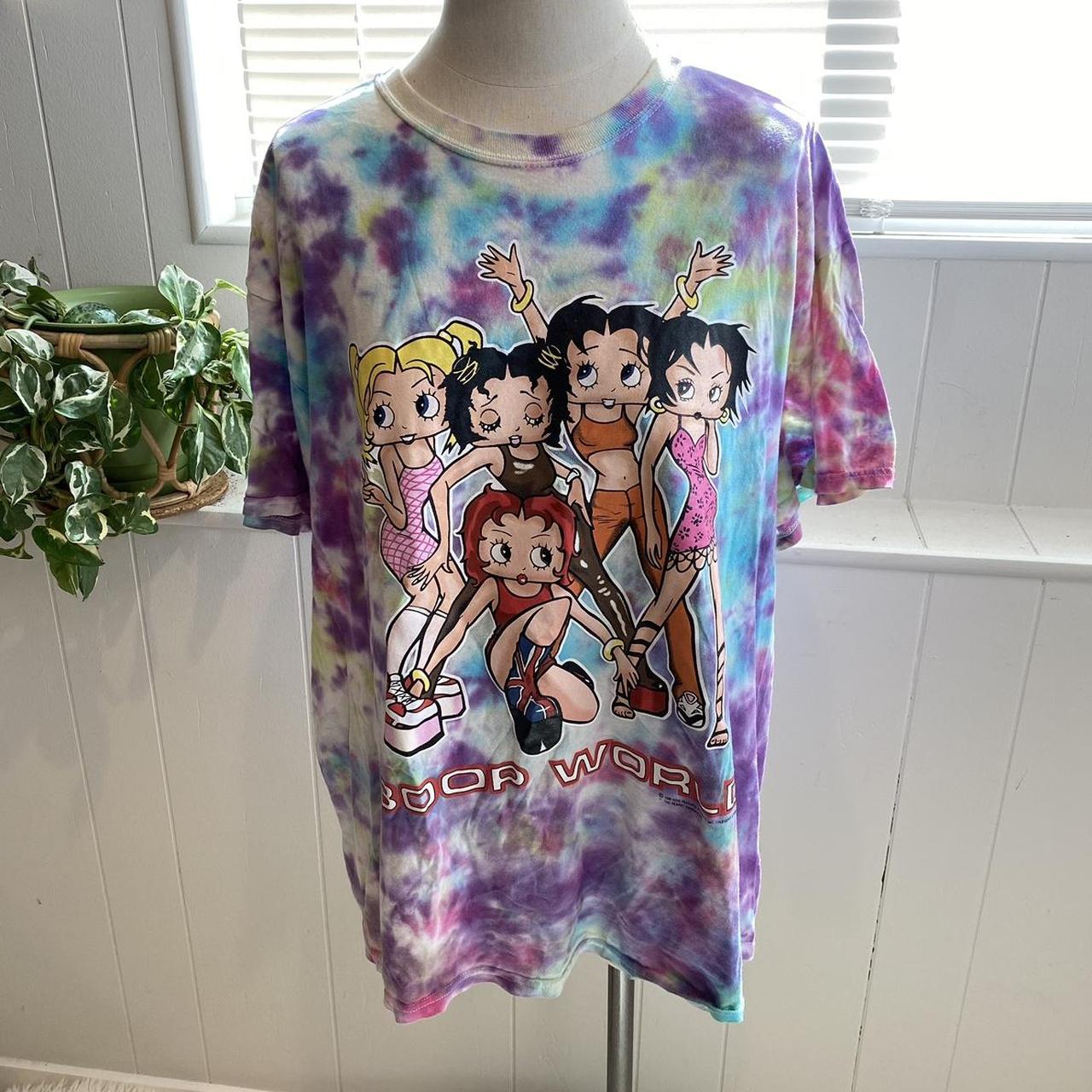 Insane tie dye vintage 1998 Betty Boop “Boop World”... - Depop