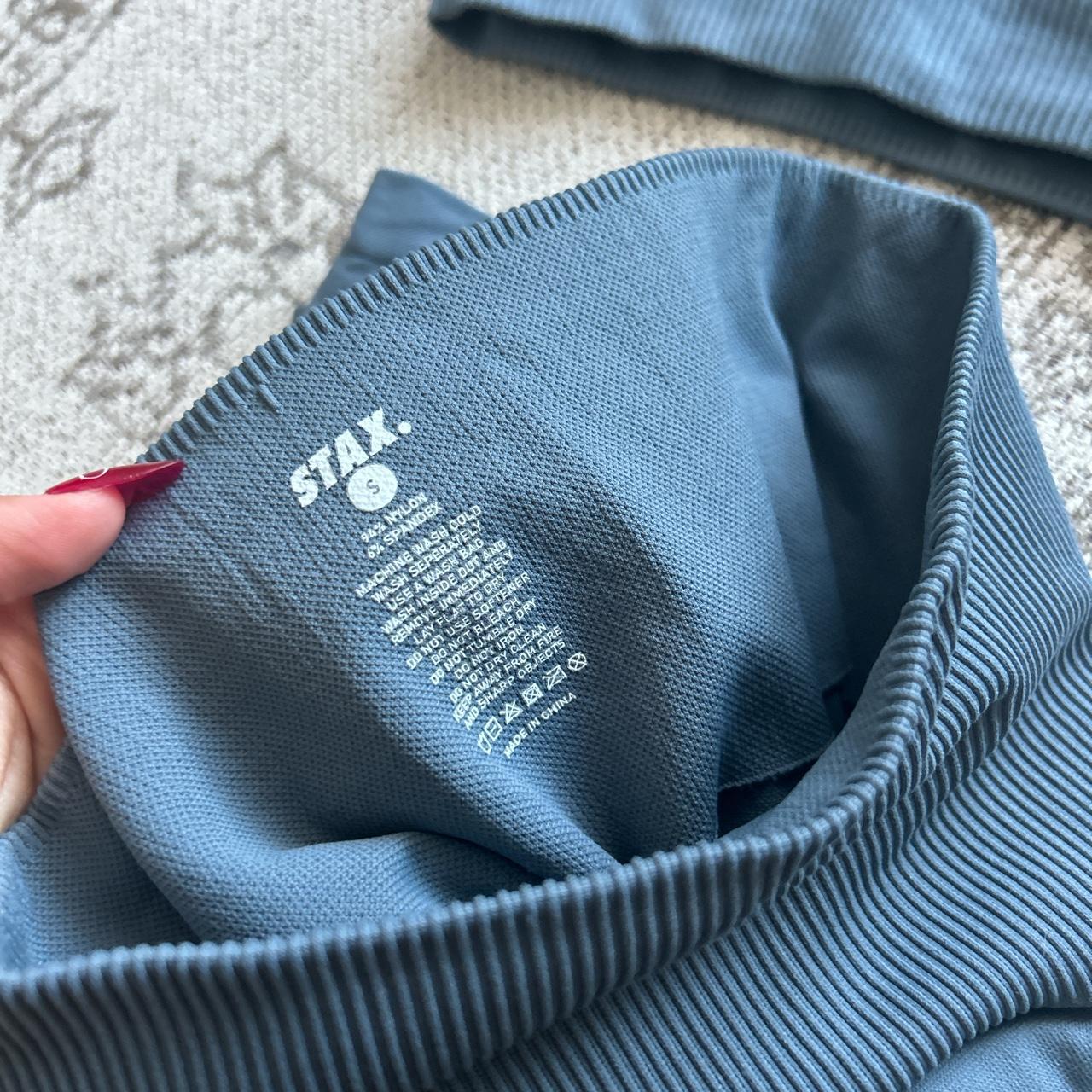 STAX gym set Leggings size small crop top size... - Depop