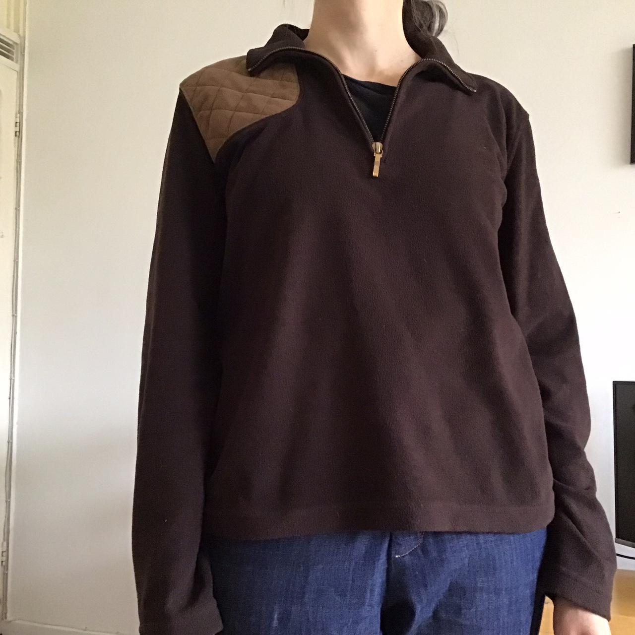 Ralph Lauren quarter zip fleece. Brown Size M Model... - Depop