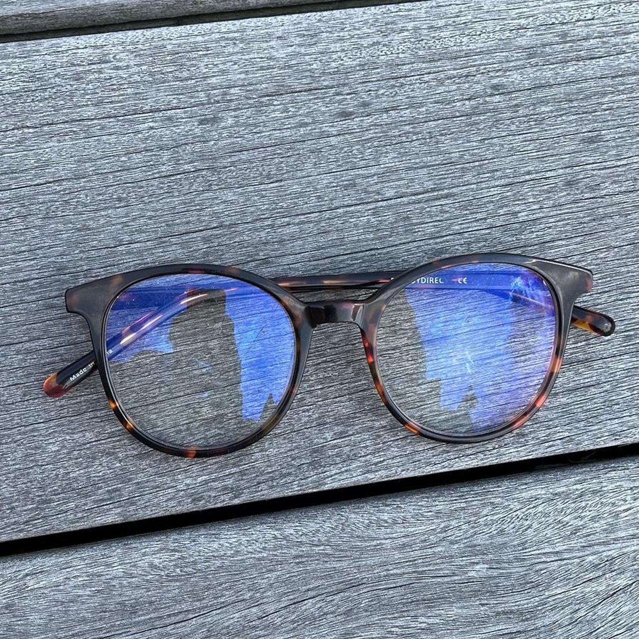 Tortoise shell blue light glasses with a roundish frame - Depop