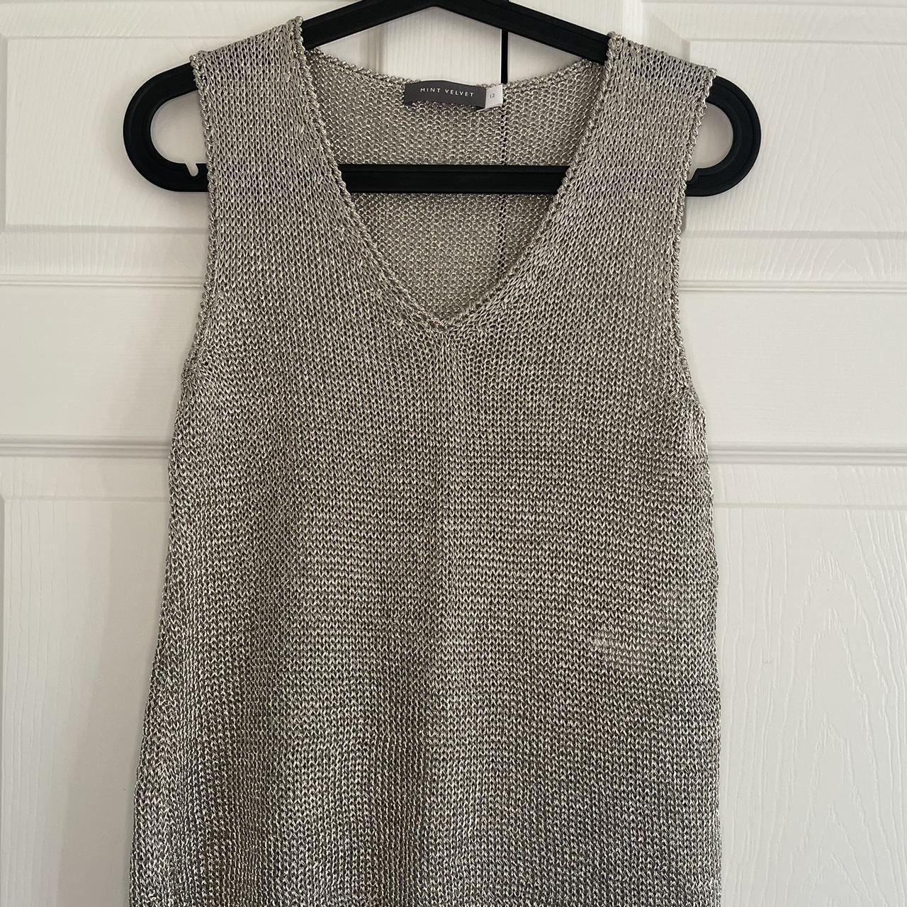 Mint Velvet Women's Silver Vest | Depop