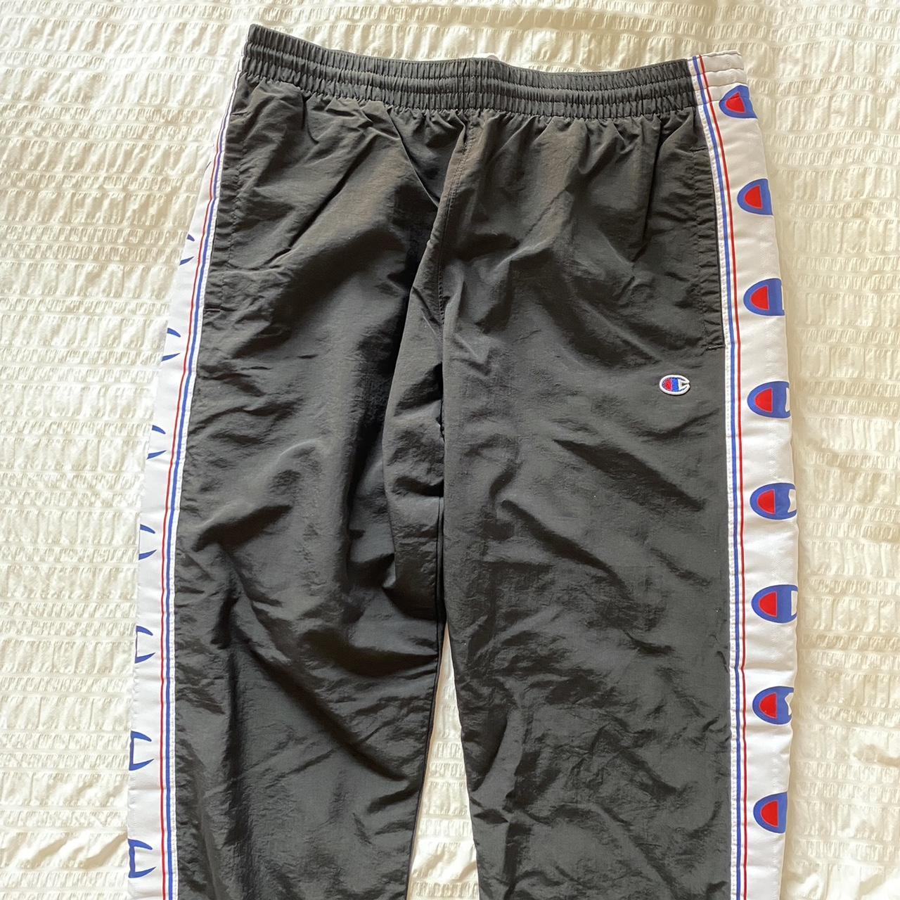 Champion track pants Baggy fit with hem and rope... - Depop