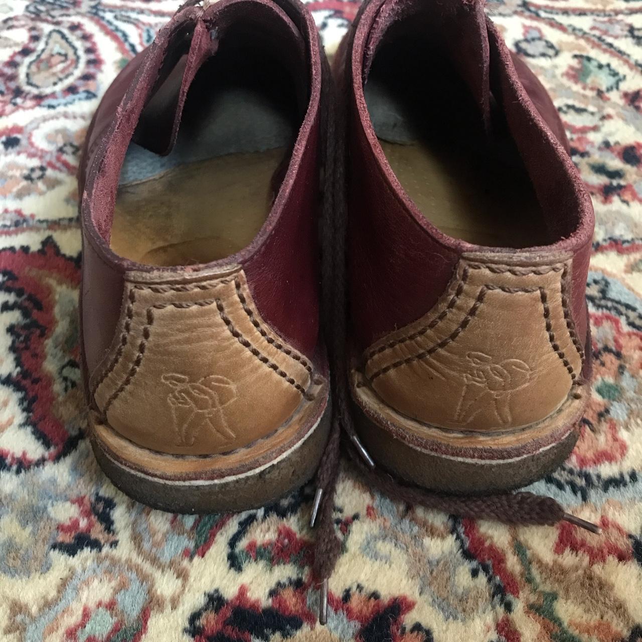 Clarks Originals 'Poste' Desert Trek Shoes Burgundy... - Depop