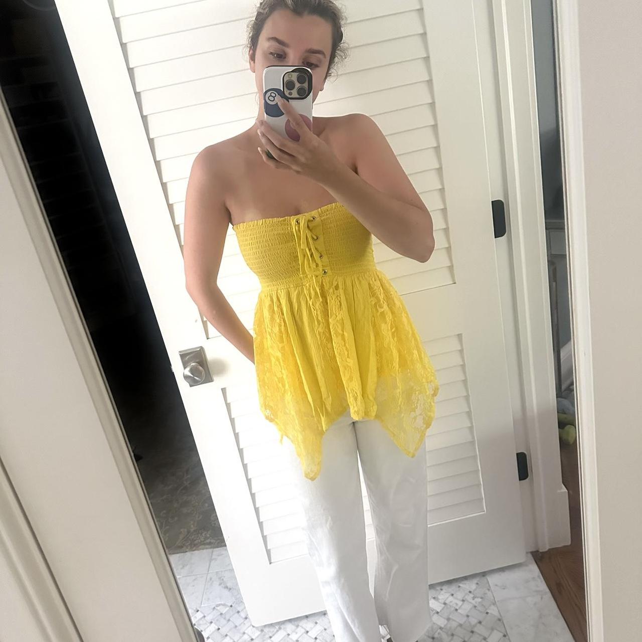 Flowy yellow top from Venus. Excellent condition, no... - Depop