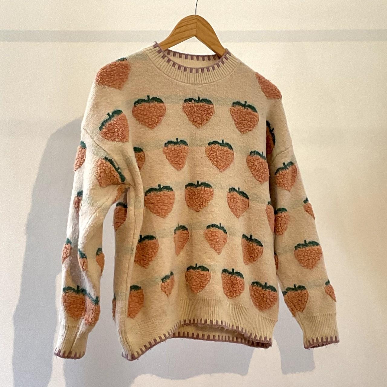 'Cheep' brand peach sweater Visible signs of wear... - Depop