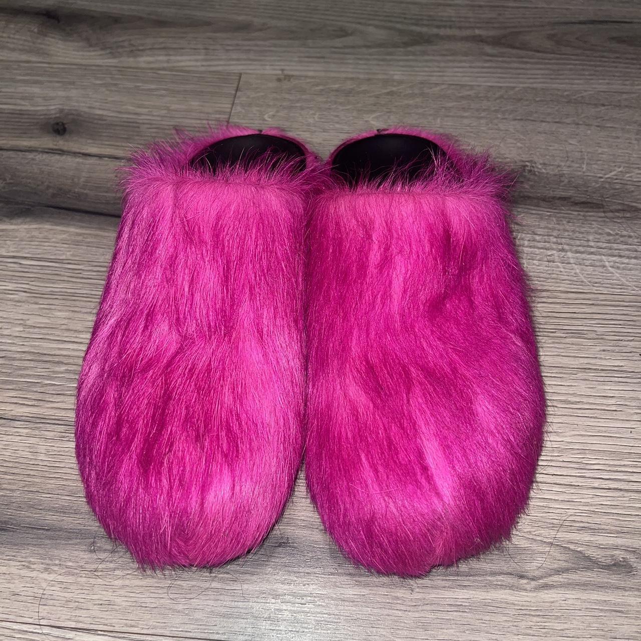 Marni Hot Pink fur mules Comes with dust bag no box... - Depop