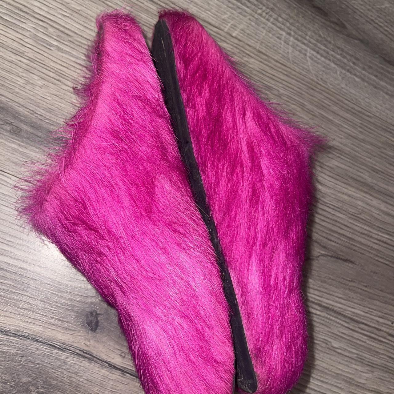 Marni Hot Pink fur mules Comes with dust bag no box... - Depop