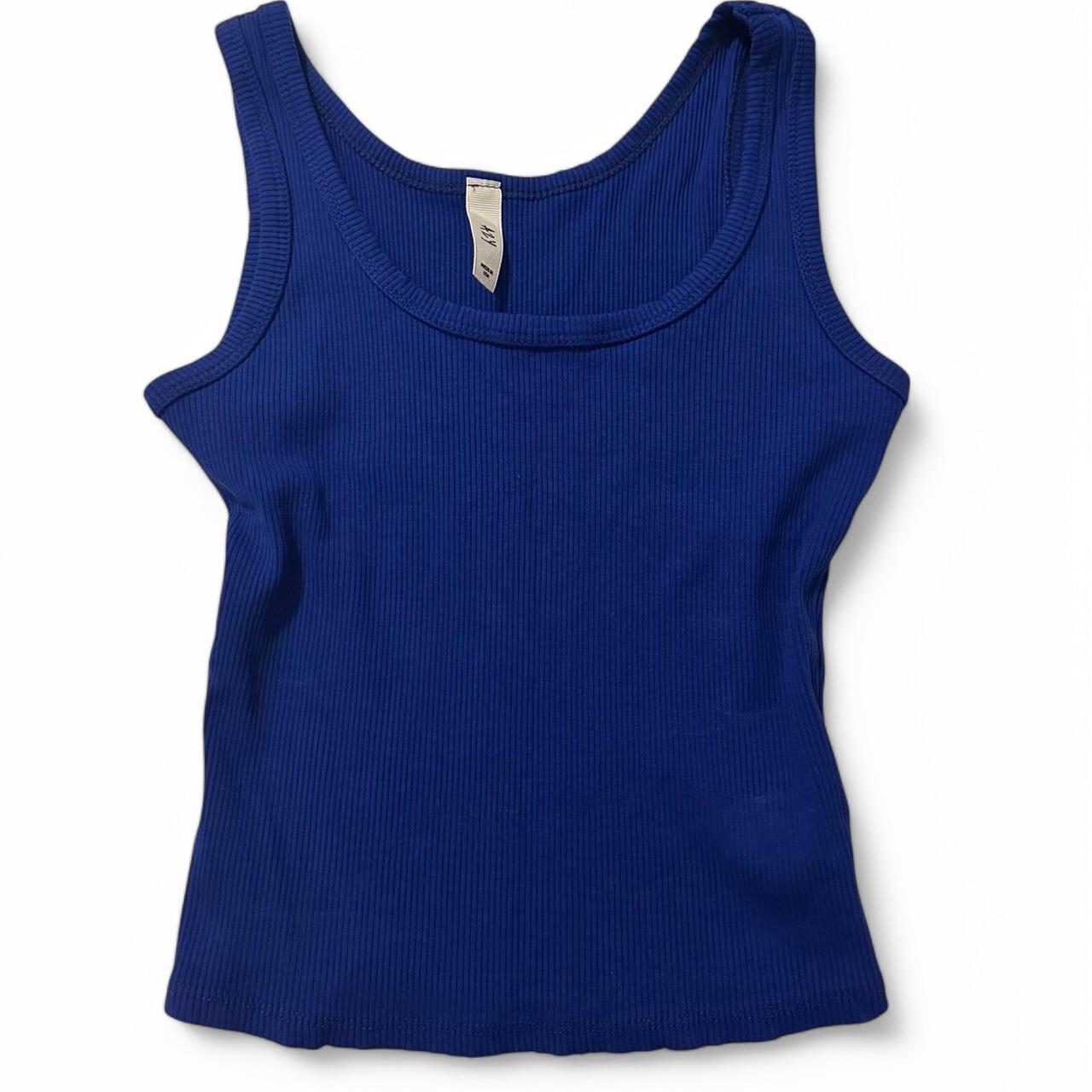 Royal blue ribbed tank Cropped, tight fit Brand is... | Depop