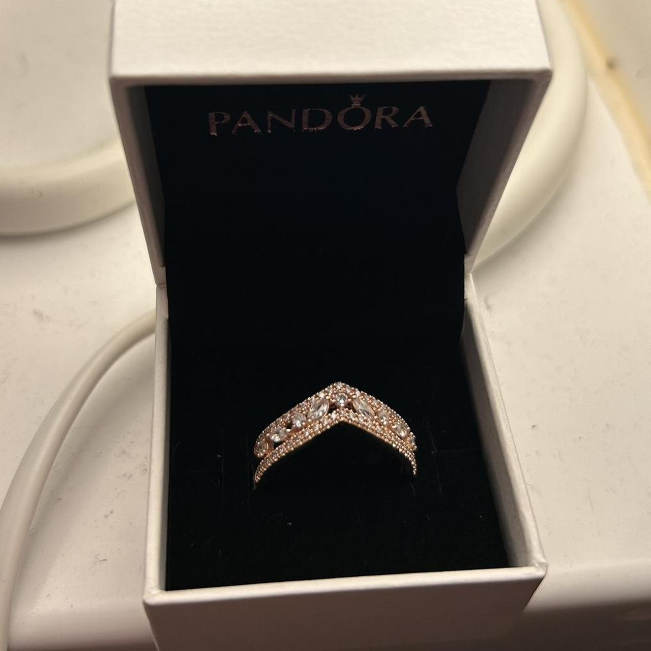 Pandora Ring Size 58 Sparkling Marquise Double... - Depop