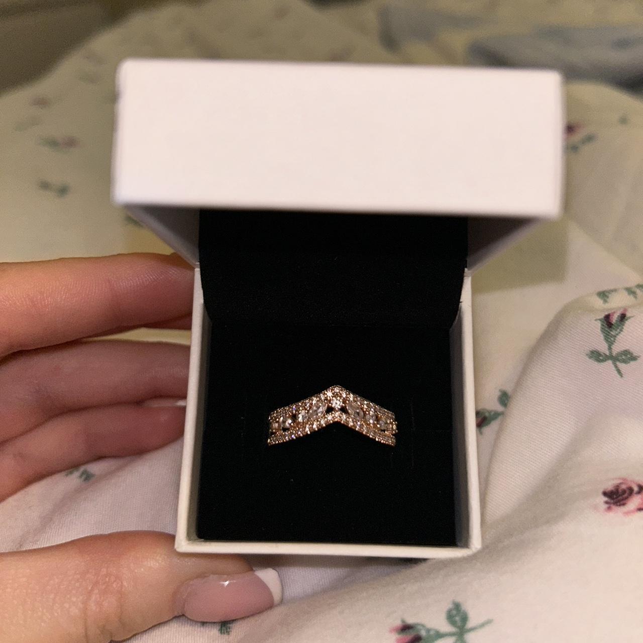 Pandora Ring Size 58 Sparkling Marquise Double... - Depop