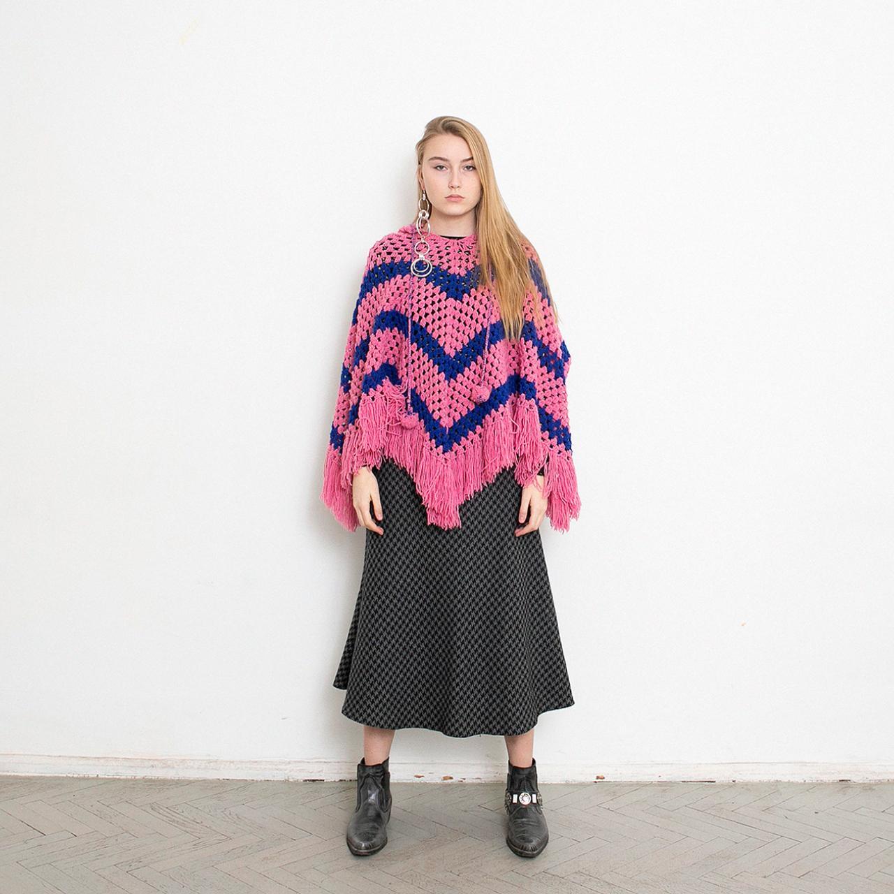 Women's Pink and Blue Coat | Depop